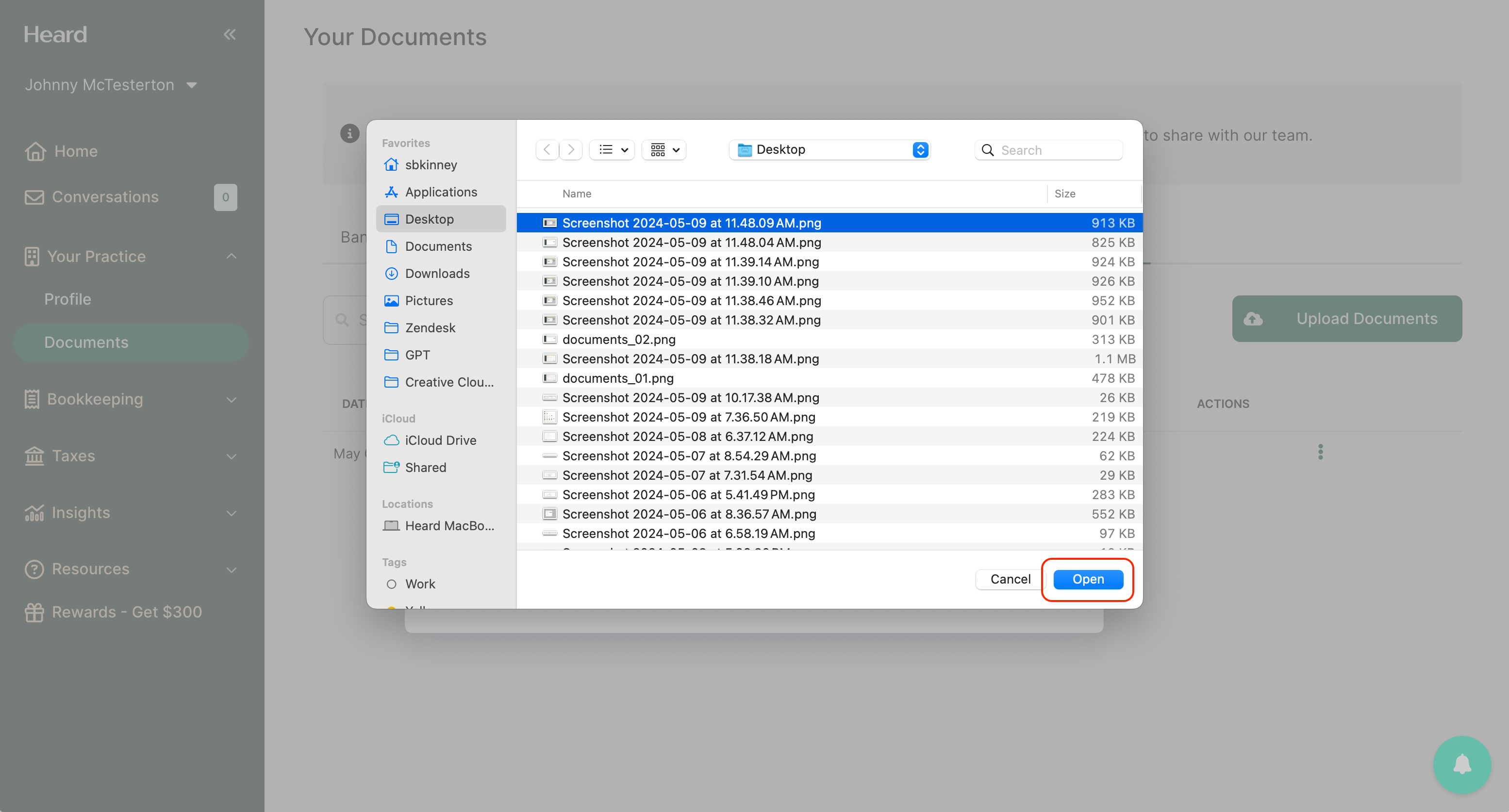 Uploading documents to Heard documents – Heard